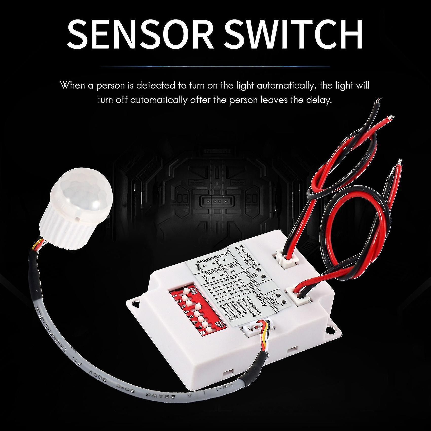 12v 24v Pir Motion Sensor Switch Ir Infrared Human Induction Time Delay ...