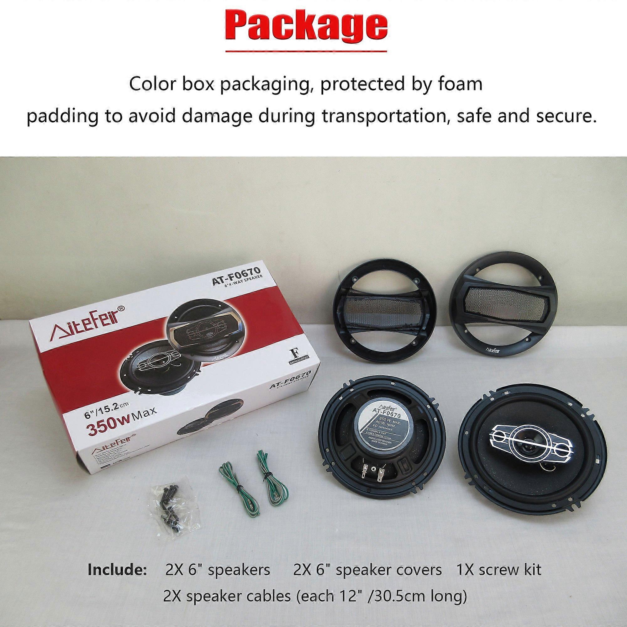 1-Pair 6Inch 700W 4-Way Car HiFi Coaxial Speaker With Dust Cover And ...