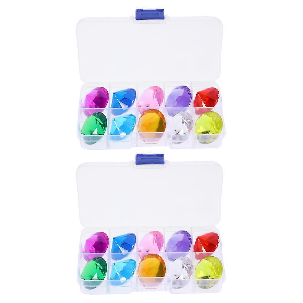 2 Boxes Pirate Gifts Diamonds Box Toy Artificial Diamonds Pool Sinking ...
