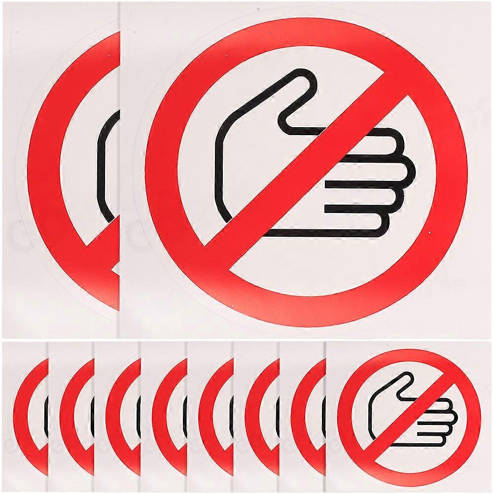10pcs Vinyl Please Do Not Touch Stickers Safety Warning Sign Stickers ...