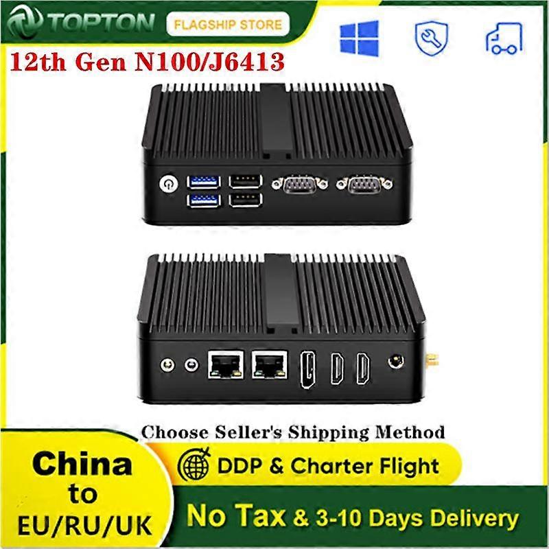 12th Gen Fanless Mini Computer Alder Lake N100 N95 Quad Core Dual Lan 2*com Nvme Windows 11 3x4k ...