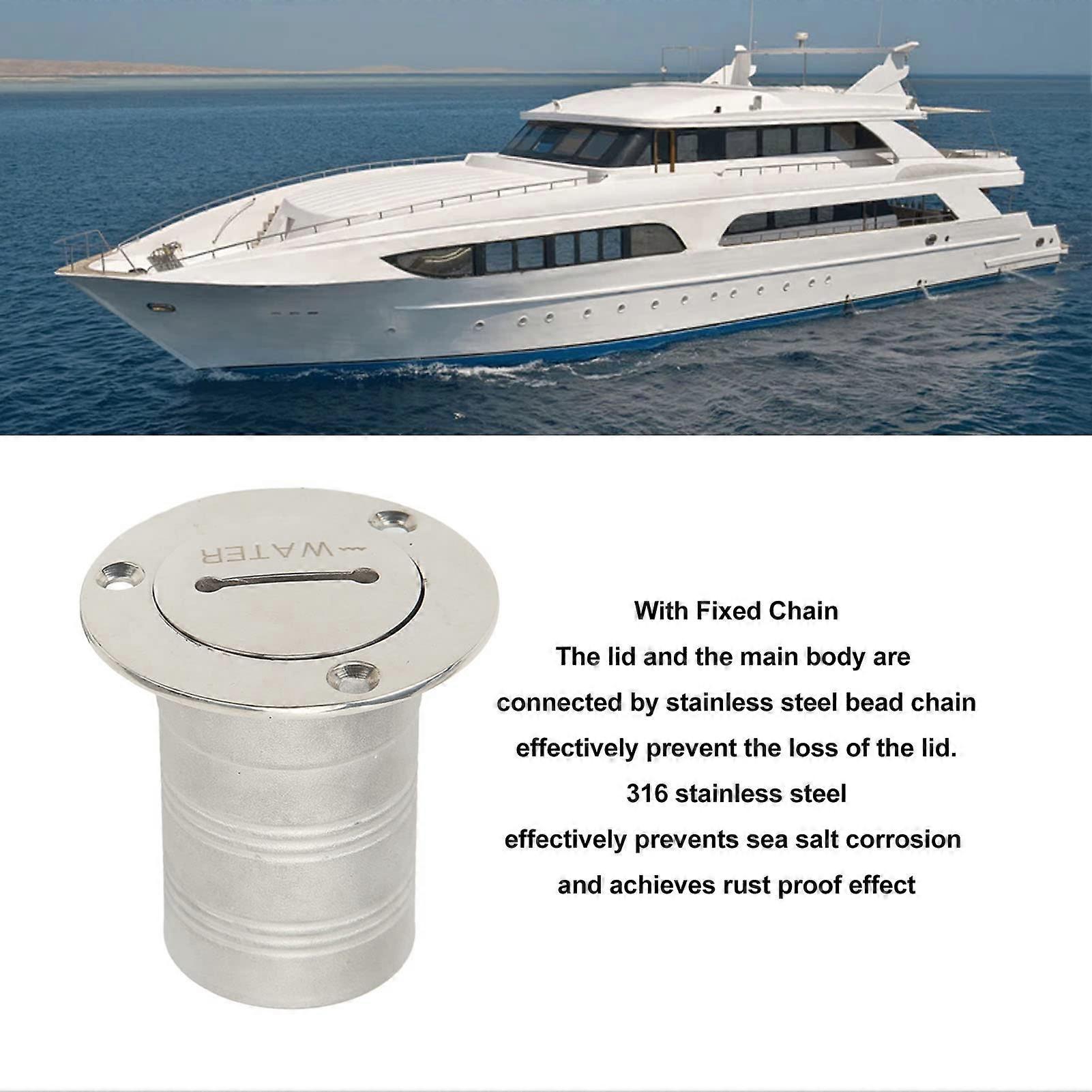 Boat Gas/Fuel/Water/Waste Deck Filler, Stainless Steel Boat Deck Fill ...