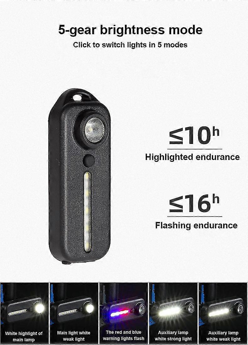 Led White Red Blue Shoulder Police Light With Clip Usb Rechargeable ...