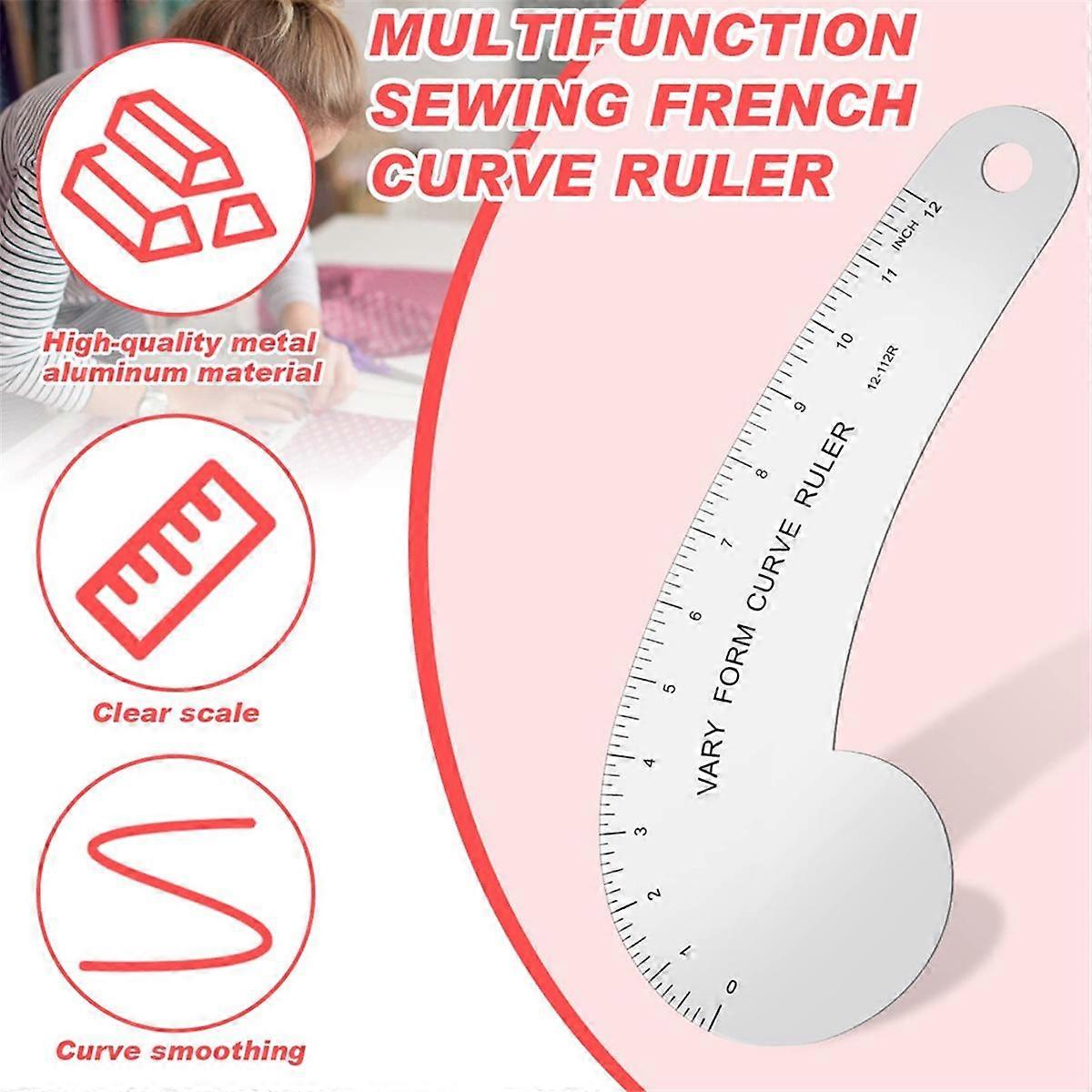 Vary Form Curve Ruler 12Inch Solid Metal French Curve Hip Curve Ruler ...