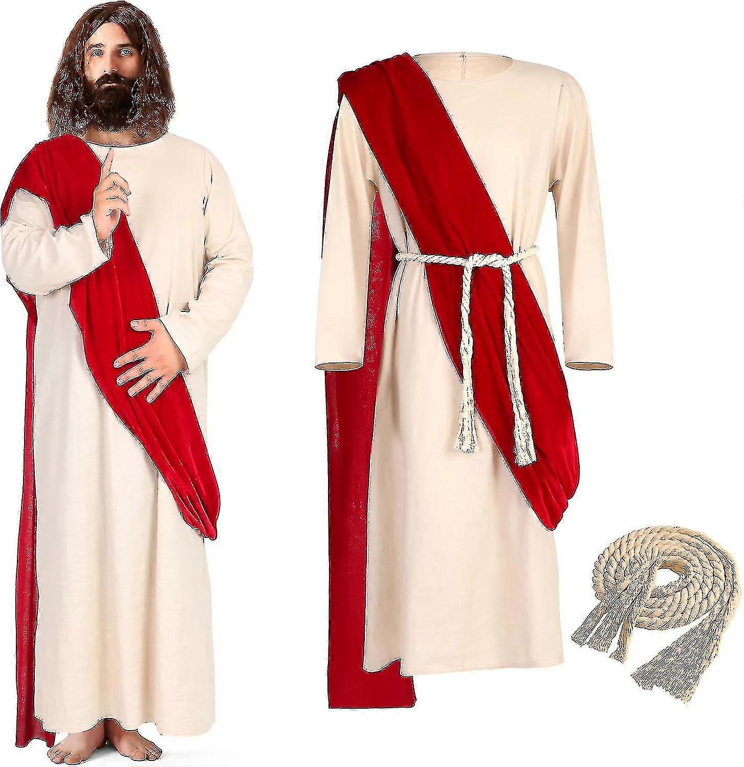 Jesus Costume Adult Men Jesus Robe Religious Christ Costume Includes ...