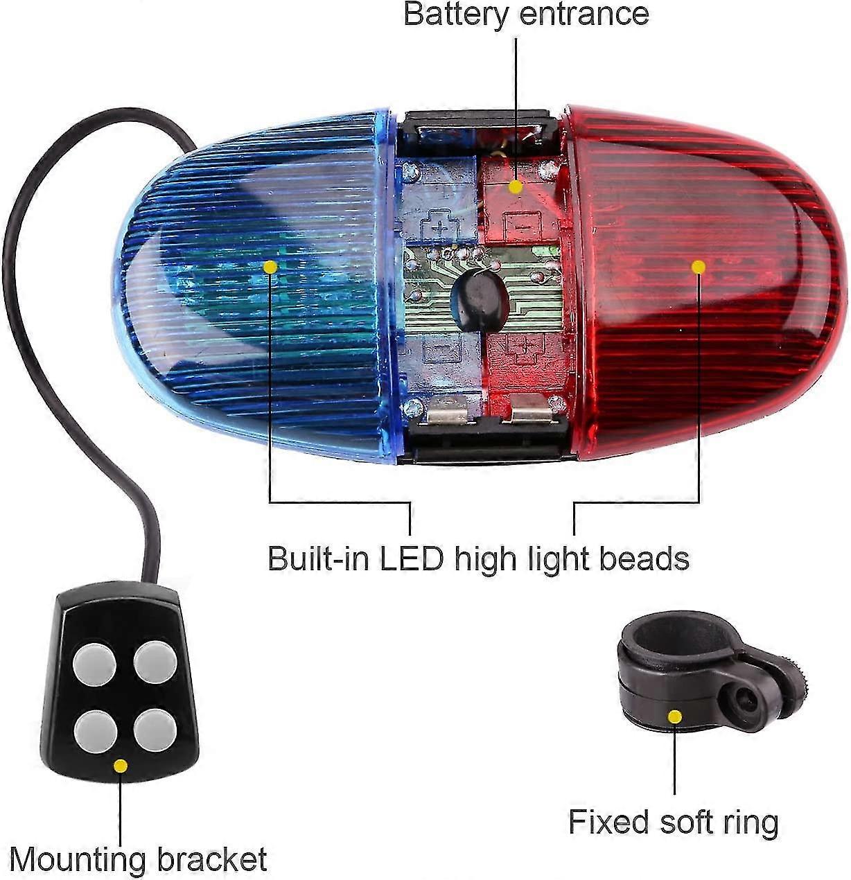 Police Sound Light Electronic Horn Bike with LED Light for Kids ...