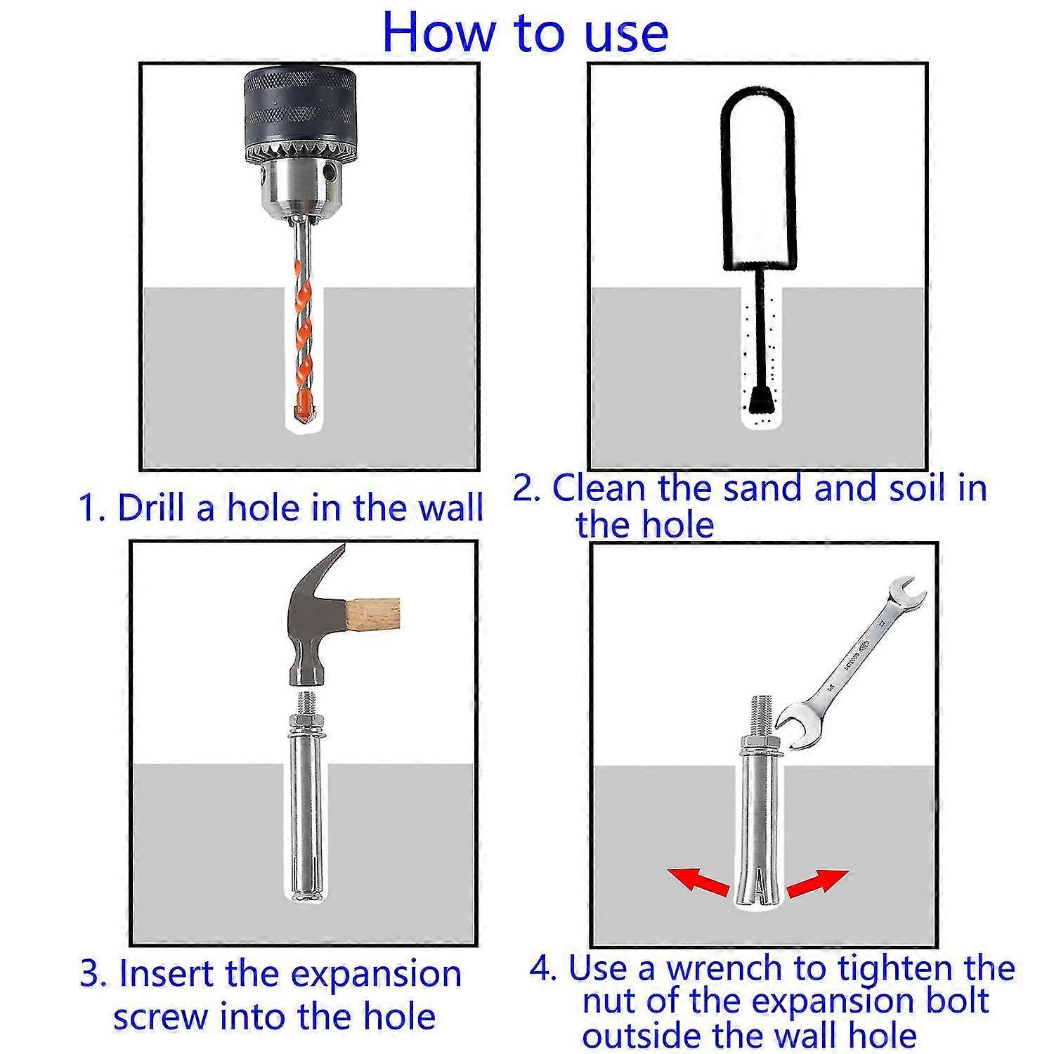 M6x100mm Expansion Bolts Hex Expansion Screws 304 Stainless Steel ...