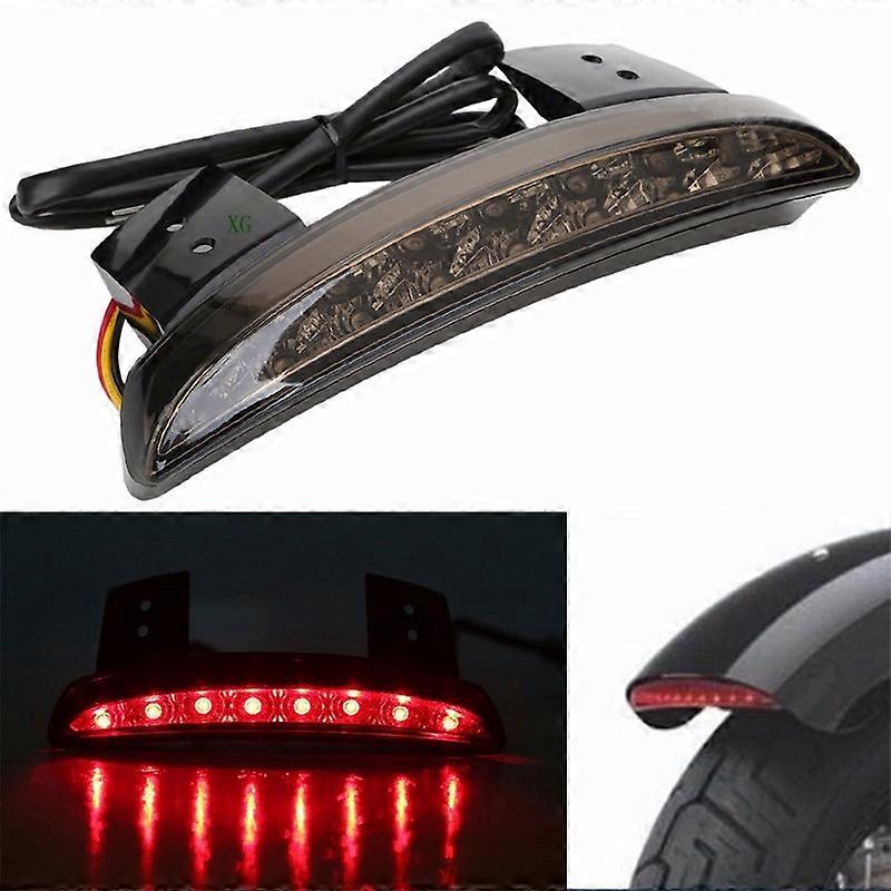 Red/Smoked Lens Rear Stop LED Tail Light Brake For Motorcycle Bobber ...