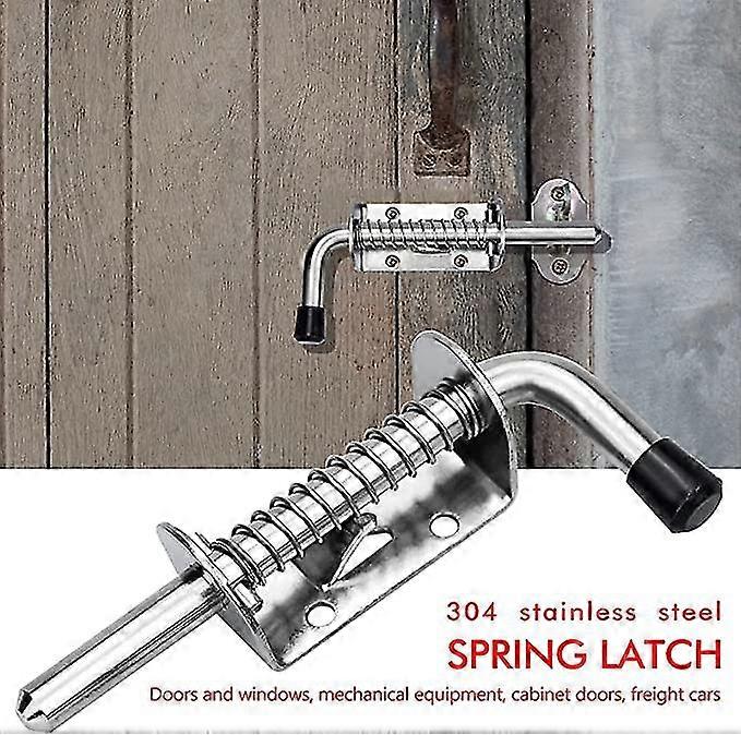 2Pcs Garage Door Bolt Latch Spring Latch Steel Spring Bolts Latches and ...