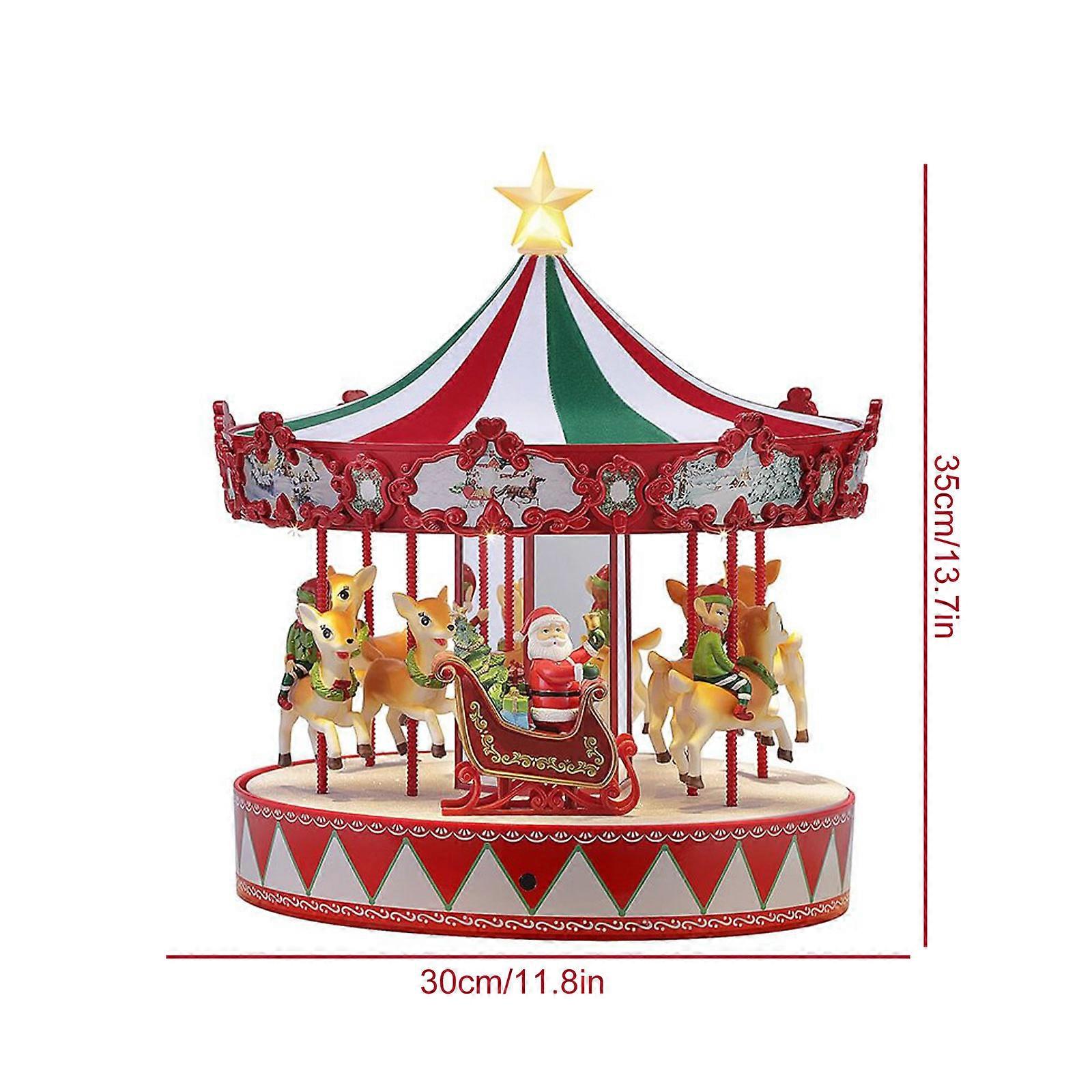 Mr. Christmas Very Merry Carousel - Animated Santa Claus, Reindeer, and ...