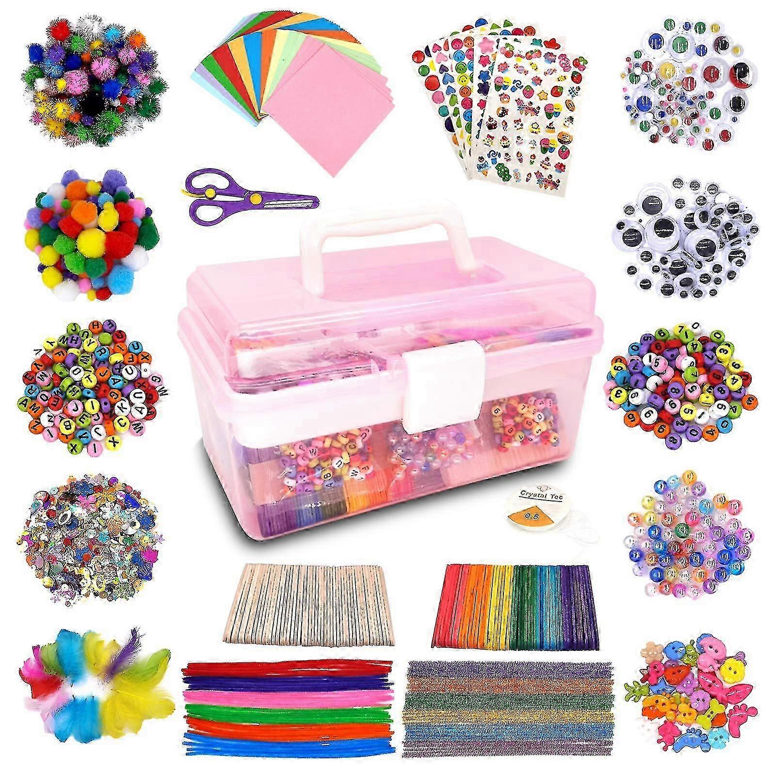 1000+ Pcs Kids Craft Box Kit Toddler Arts And Crafts For Kids Includes ...