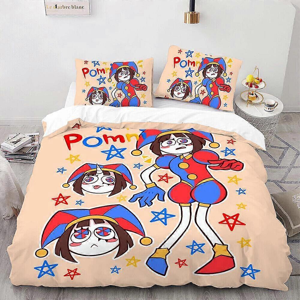 v2456 Bed Sheets The Amazing Digital Circus Pomni Cartoon Duvet Cover ...