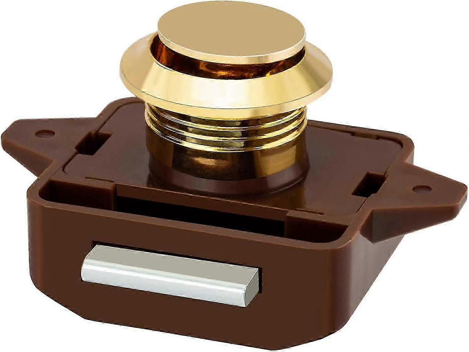 Push Button Cabinet Door Catch Lock Caravan Motorhome Camper Latch Cupboard Gold Knob | Fruugo UK