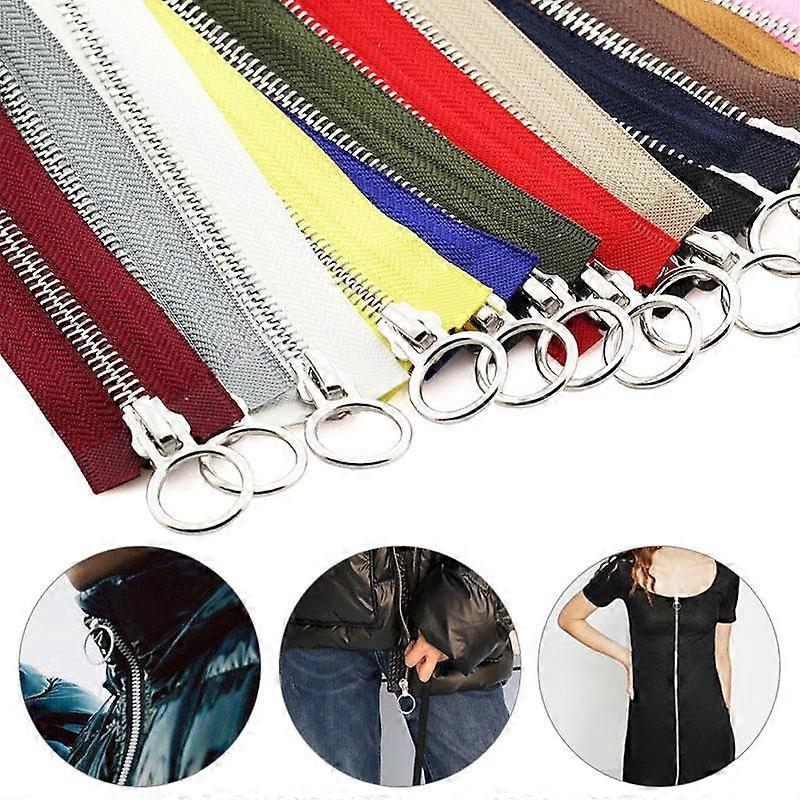 5# 70/90cm Metal Zipper Double Slider Round Ring Zipper For DIY Sewing ...