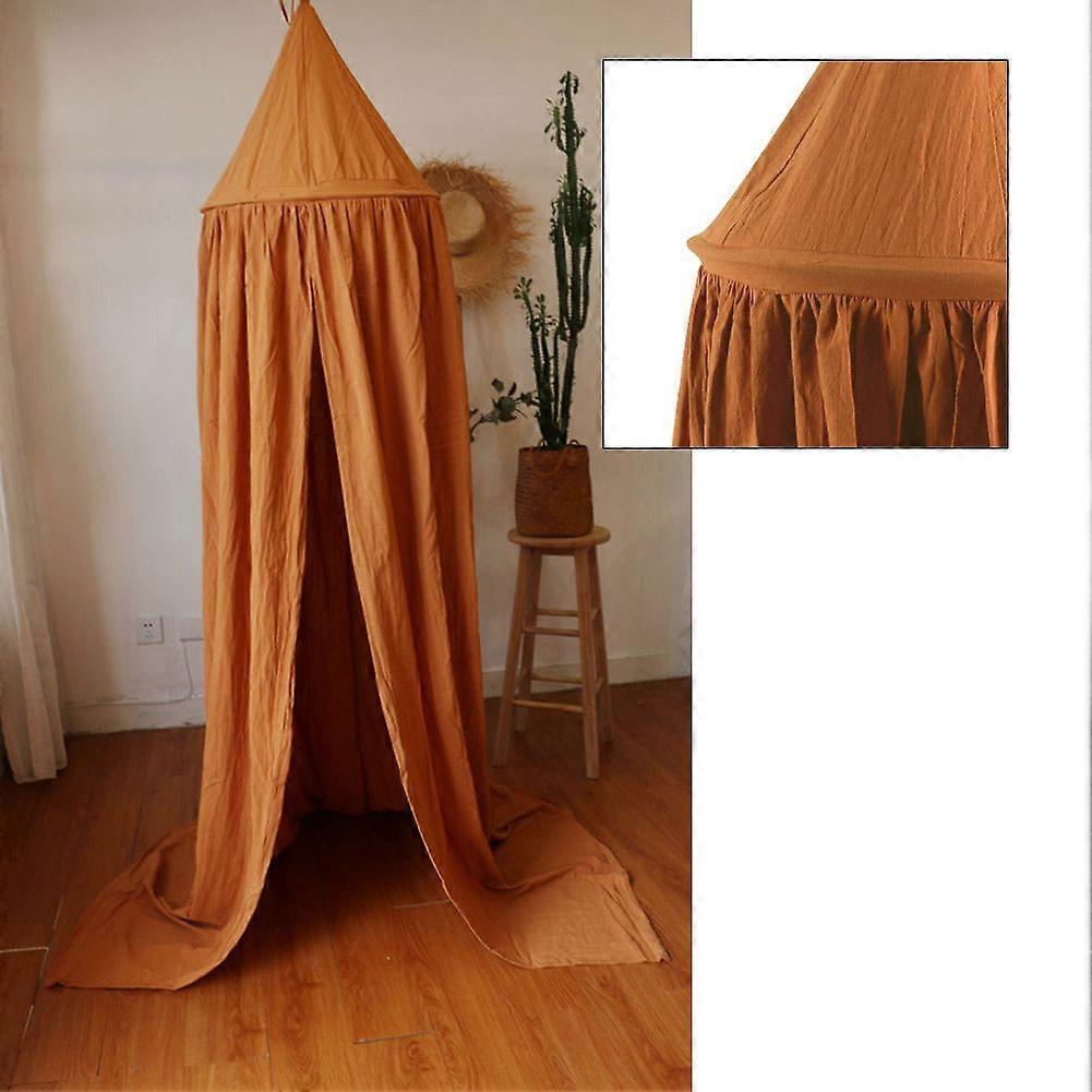 Brown Canopy Sheer Bedframe Mosquito Net Round Canopy House Decoration ...