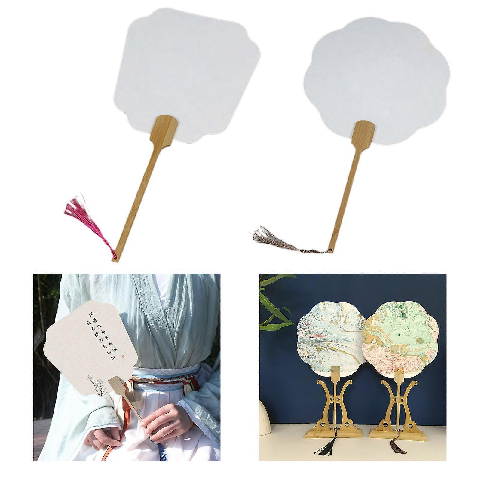 Blank Rice Paper Fan Round Fan Paper Hand Fan Wedding Fan Decorative ...
