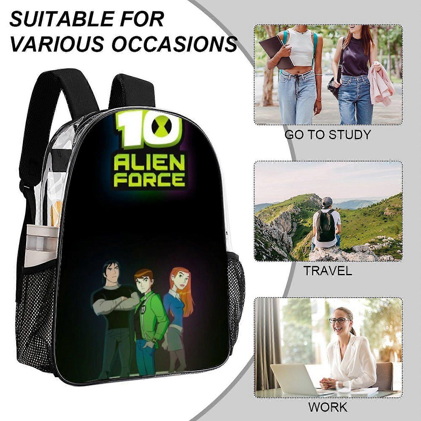 t384 Ben 10 Backpack Boys Clear Swim Bag Transparent PVC Wipeable ...