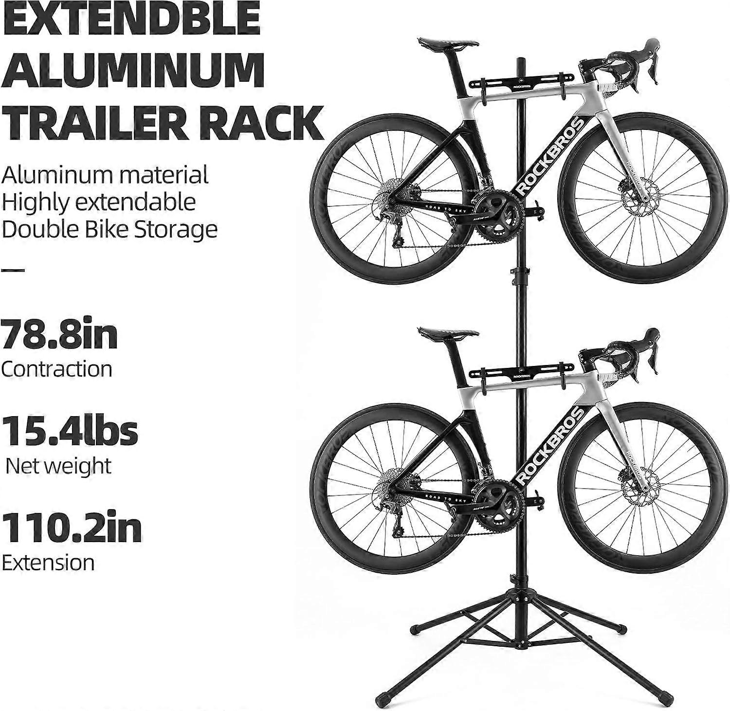 Rockbros 2 Bike Storage Rack Enclosed Adjustable Bike Rack Gravity Wall Vertical Bike Rack 68.11 ...