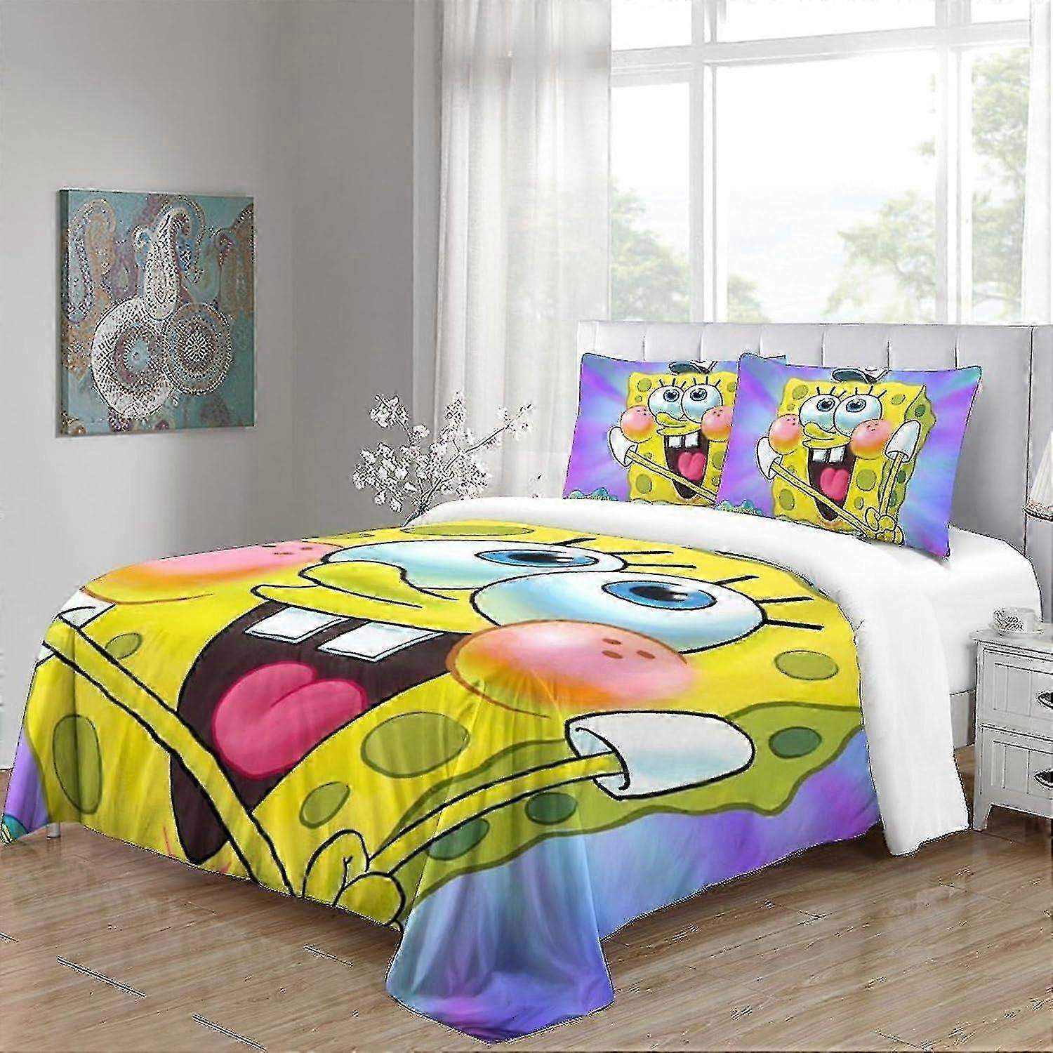 2025 o5742 Bed Sheets Spongebob for Boys Girls Comforter Covers 3D ...