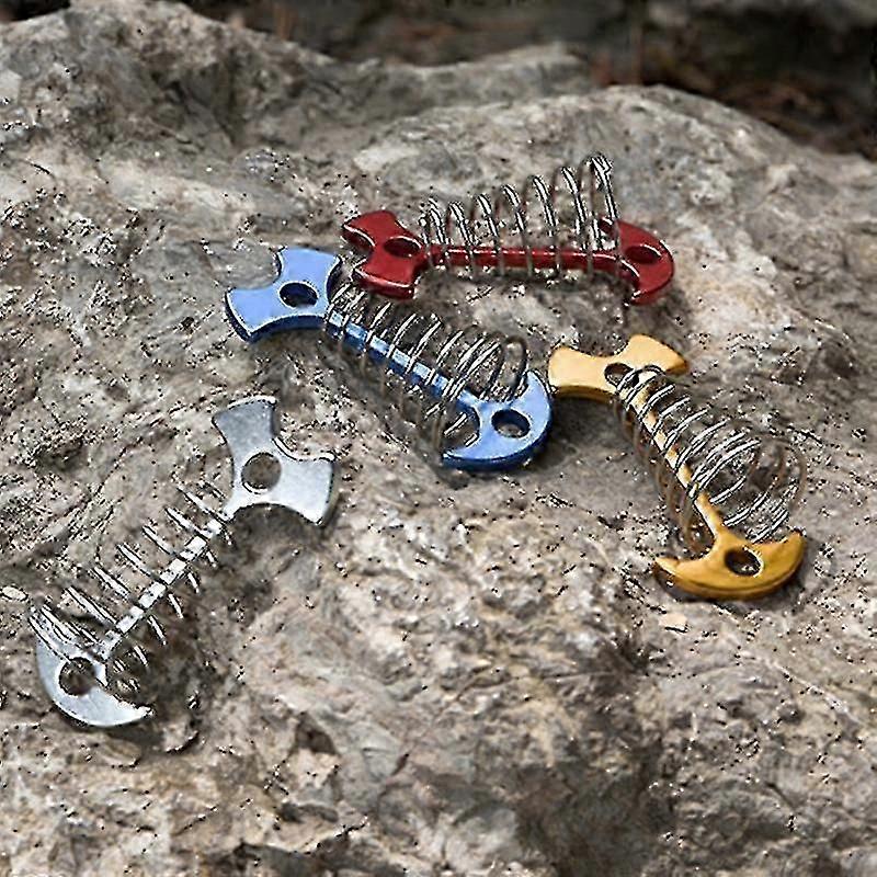 10Pcs Adjustable Plank Floor Spring Anchor Tent Pegs Buckle Outdoor ...