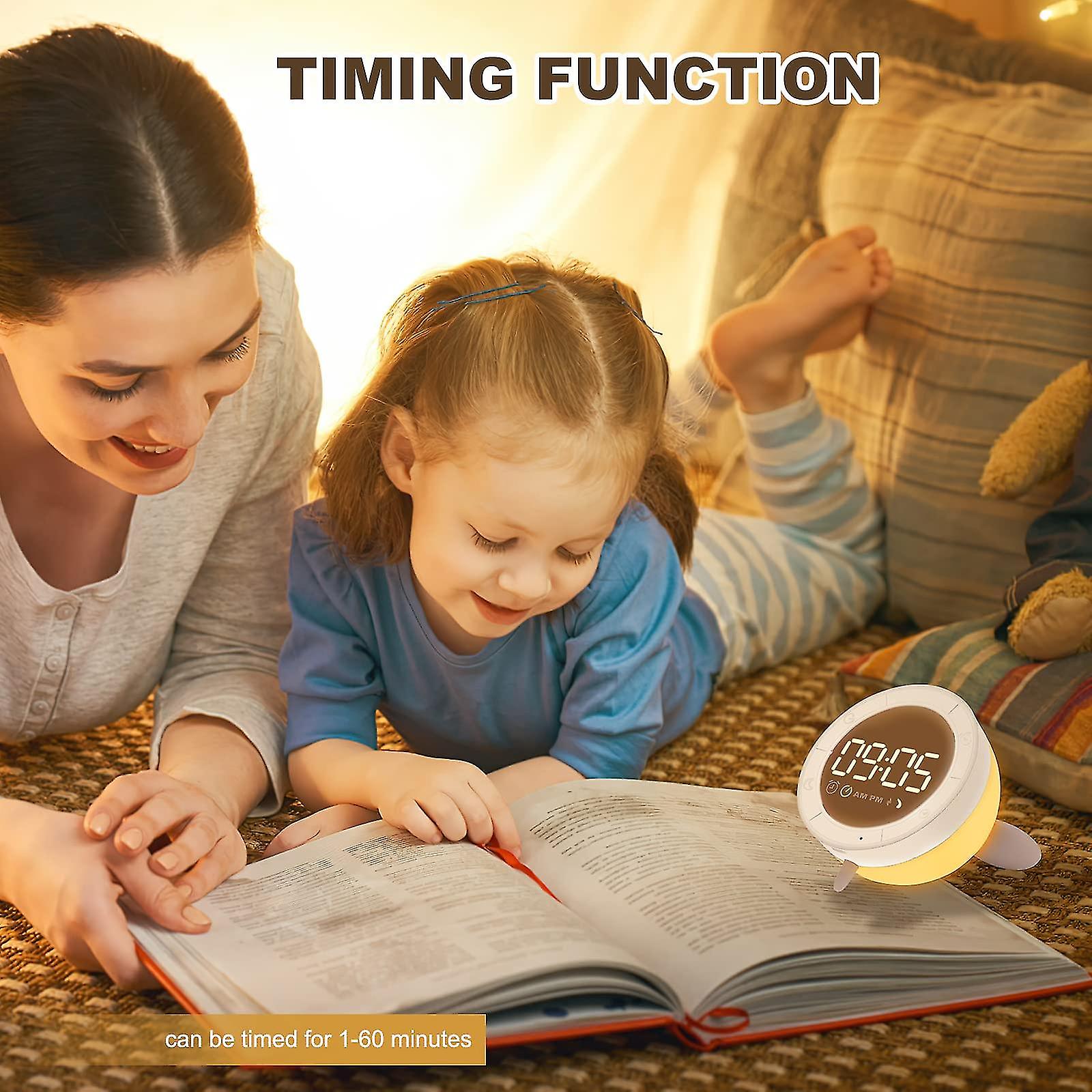 Kid Alarm Clock Digital Cute Bedside Light Sleep Training Clock With ...