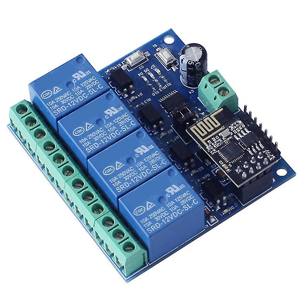Dc 12v Esp8266 Esp-01 4-channel Relay Module Wifi Module For Iot Mobile ...