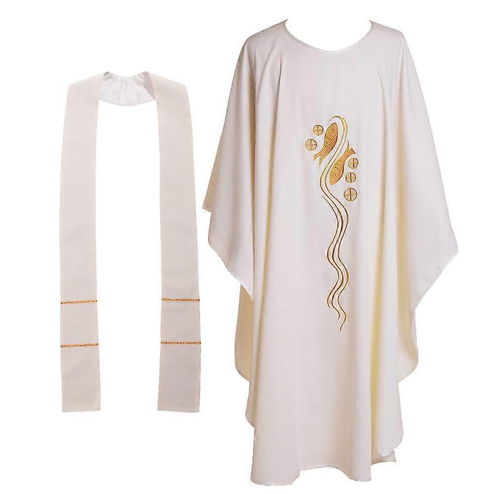 Priest Costume Stole Adult Mens Vestments Church Chasuble Fish ...