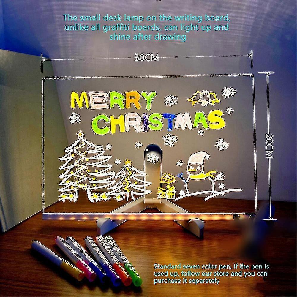 Led Note Board With Colors, Acrylic Dry Erase Cloth With 1/7 Pens For ...