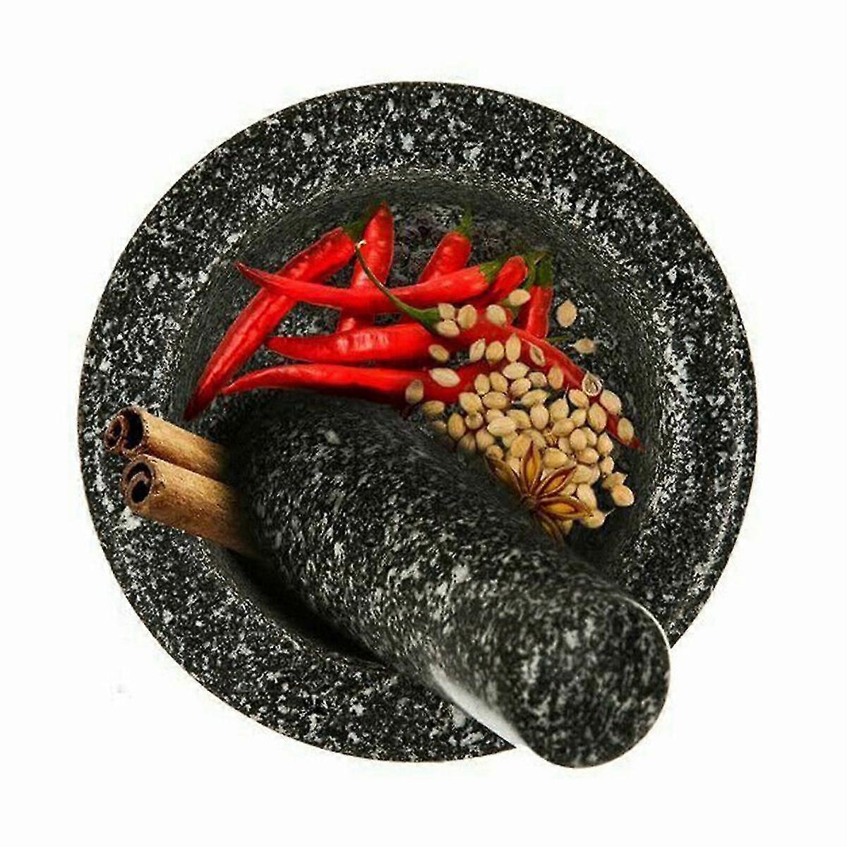Granite Pattern Pestle Set Stone Herb Spice Grinder Solid Grinder ...