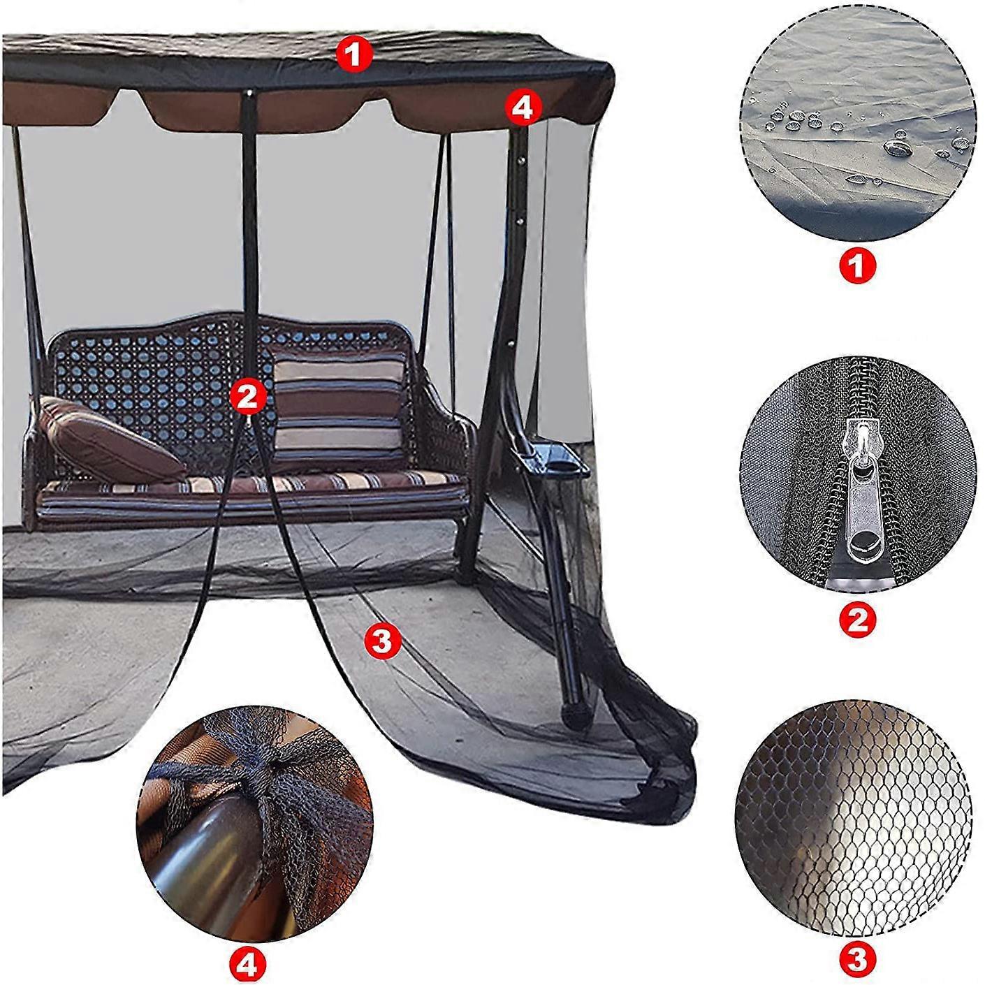 Mosquito Net Black Mesh Net For Outdoor Swing Chair Waterproof ...