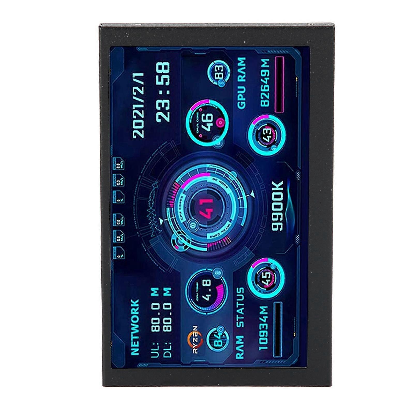 Computer Temp Monitor 5 Inch IPS Temperature Display Multifunction PC ...