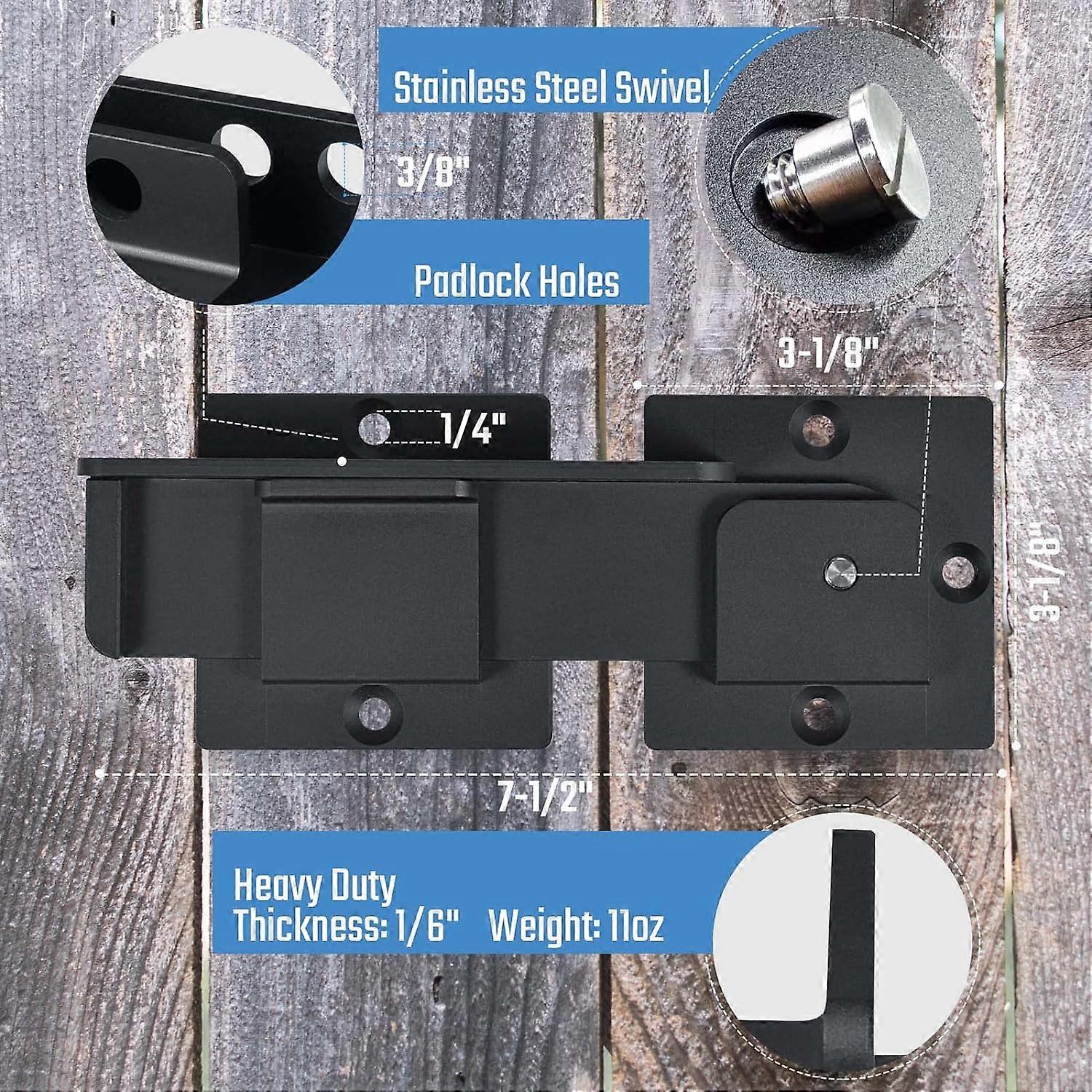 7.5" Flip Gate Latch Lock with Padlock Holes, 4mm Heavy Duty Aluminum Alloy Door Latch for ...
