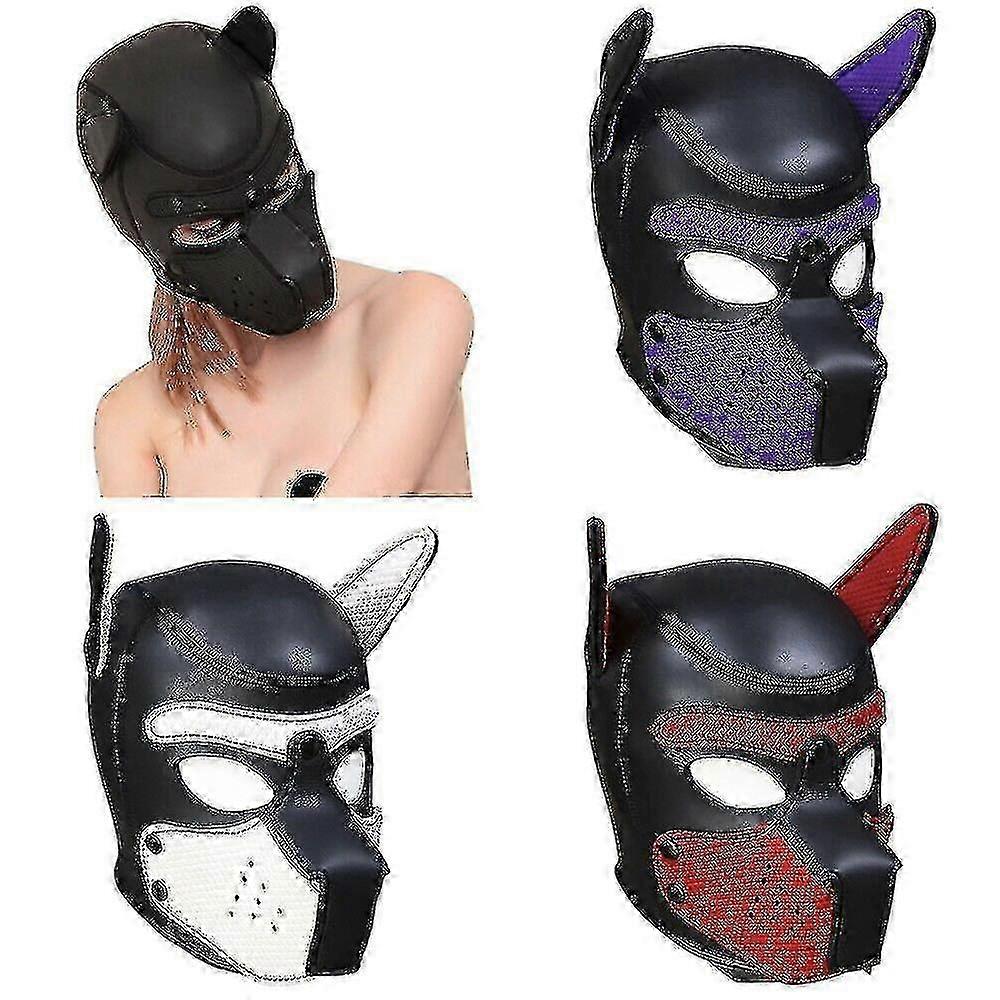 Fashion Padded Latex Rubber Role Play Dog Mask Puppy Cosplay Full Head ...