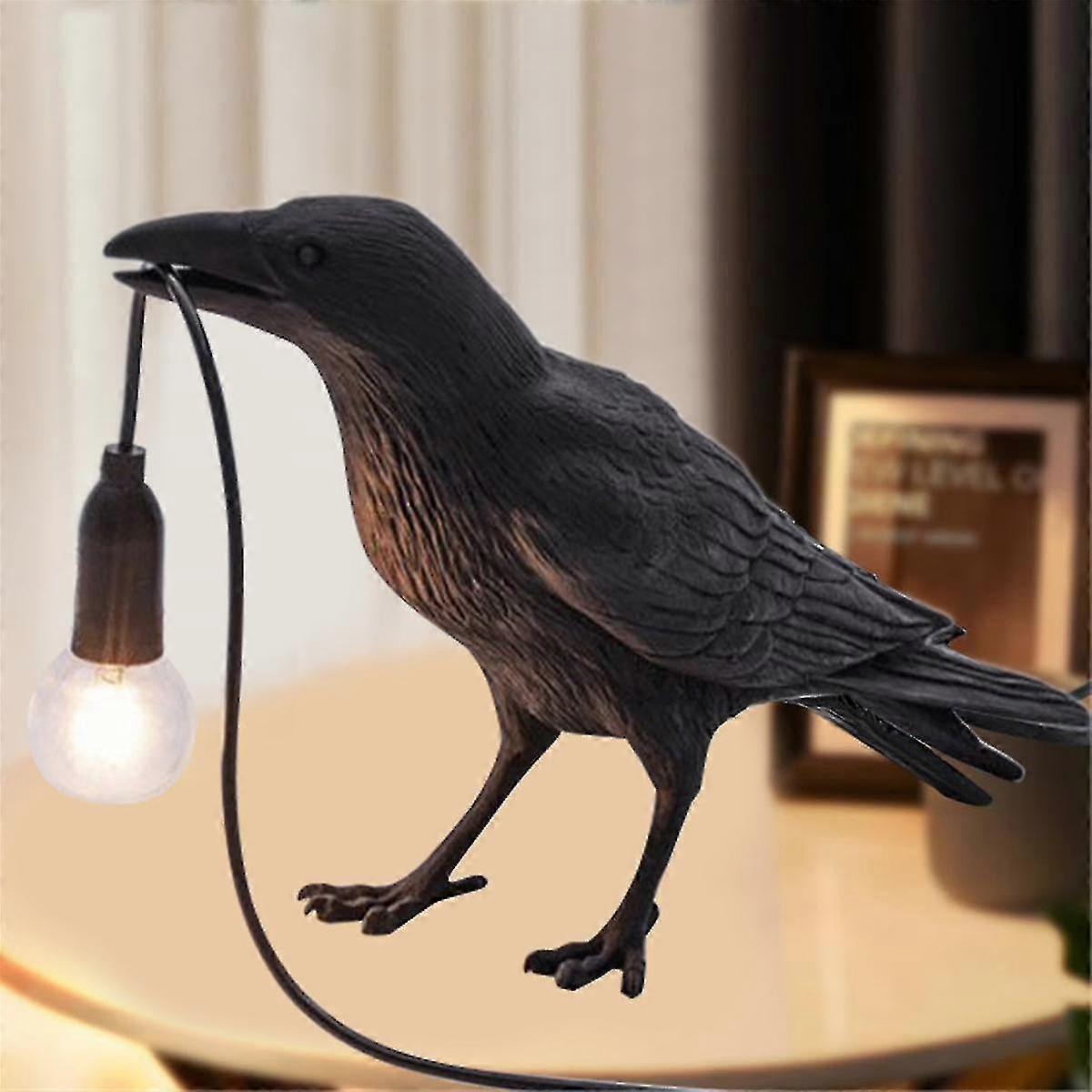 Us Plug,crow Lamp-raven Table Lamp With Bulb, Gothic Crow Light - Raven ...