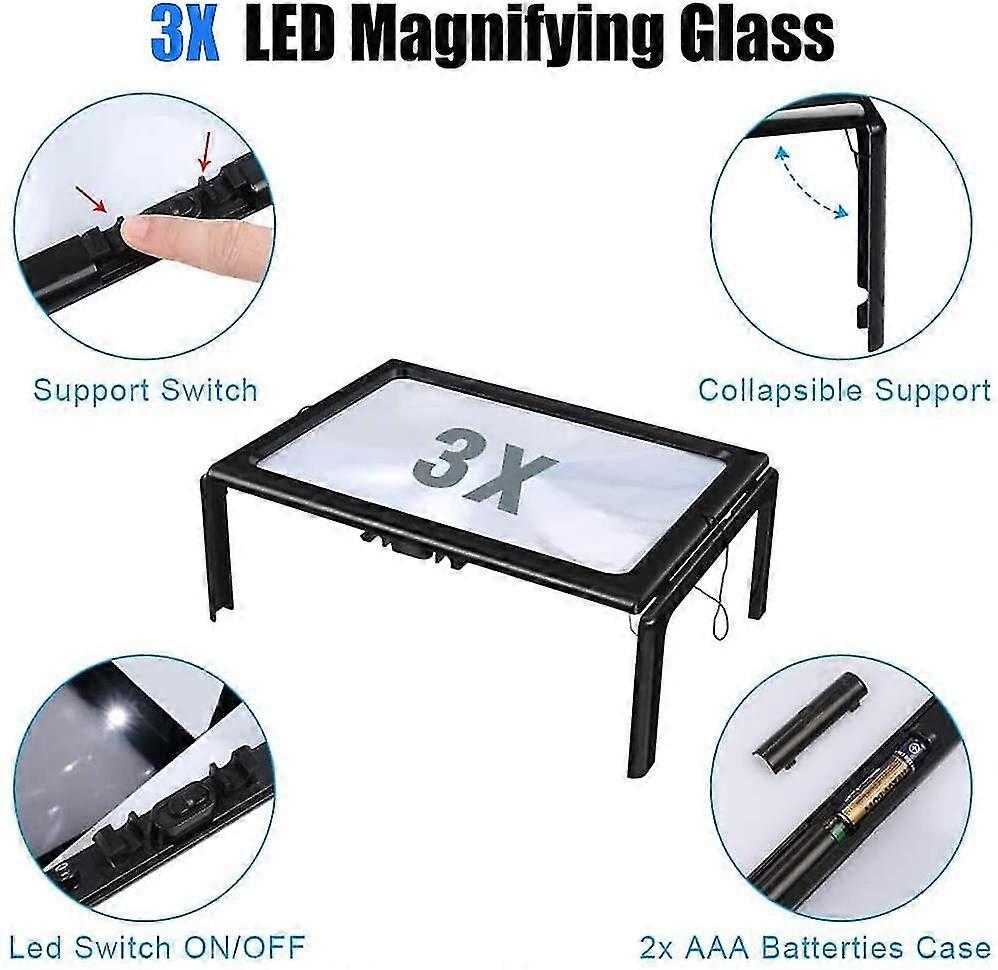 Rectangular Magnifier For Visually Impaired 3x Full Page Magnifier ...