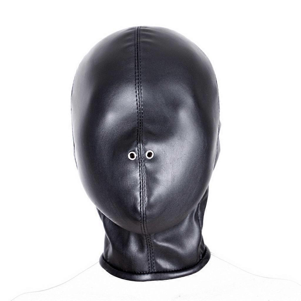Unisex PU Leather Full Face Mask Hood Headgear Costume Accessory with ...