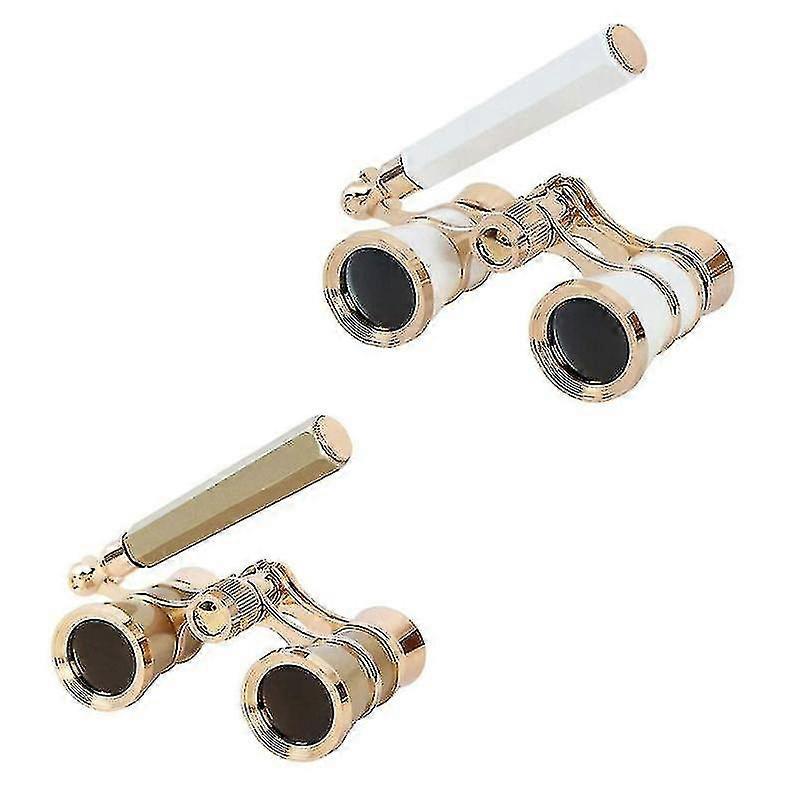 Metal Opera Theater Glasses Coated Lens Red 3x25 Binoculars with Handle ...