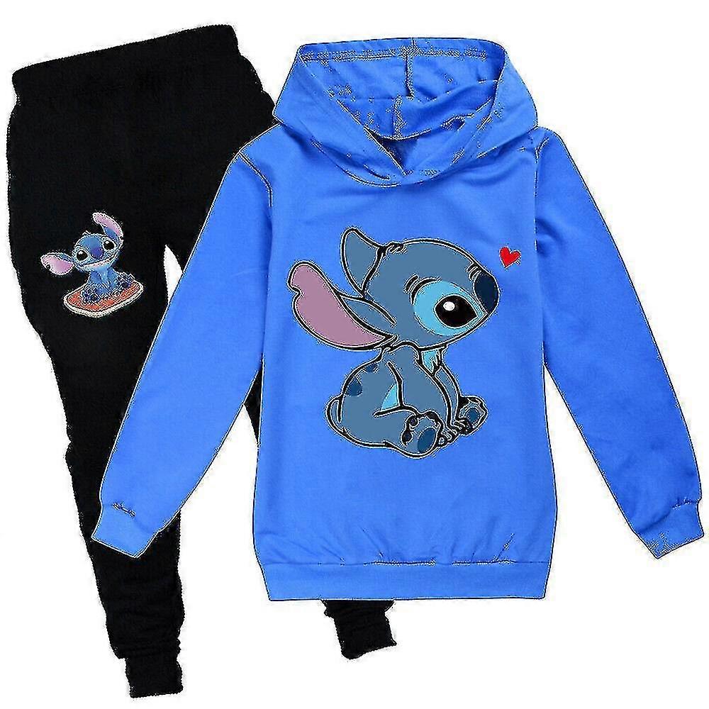 Lilo Stitch Tracksuit 2pcs Hooded Top Hoodie Pants Outfit Set Sportwear ...