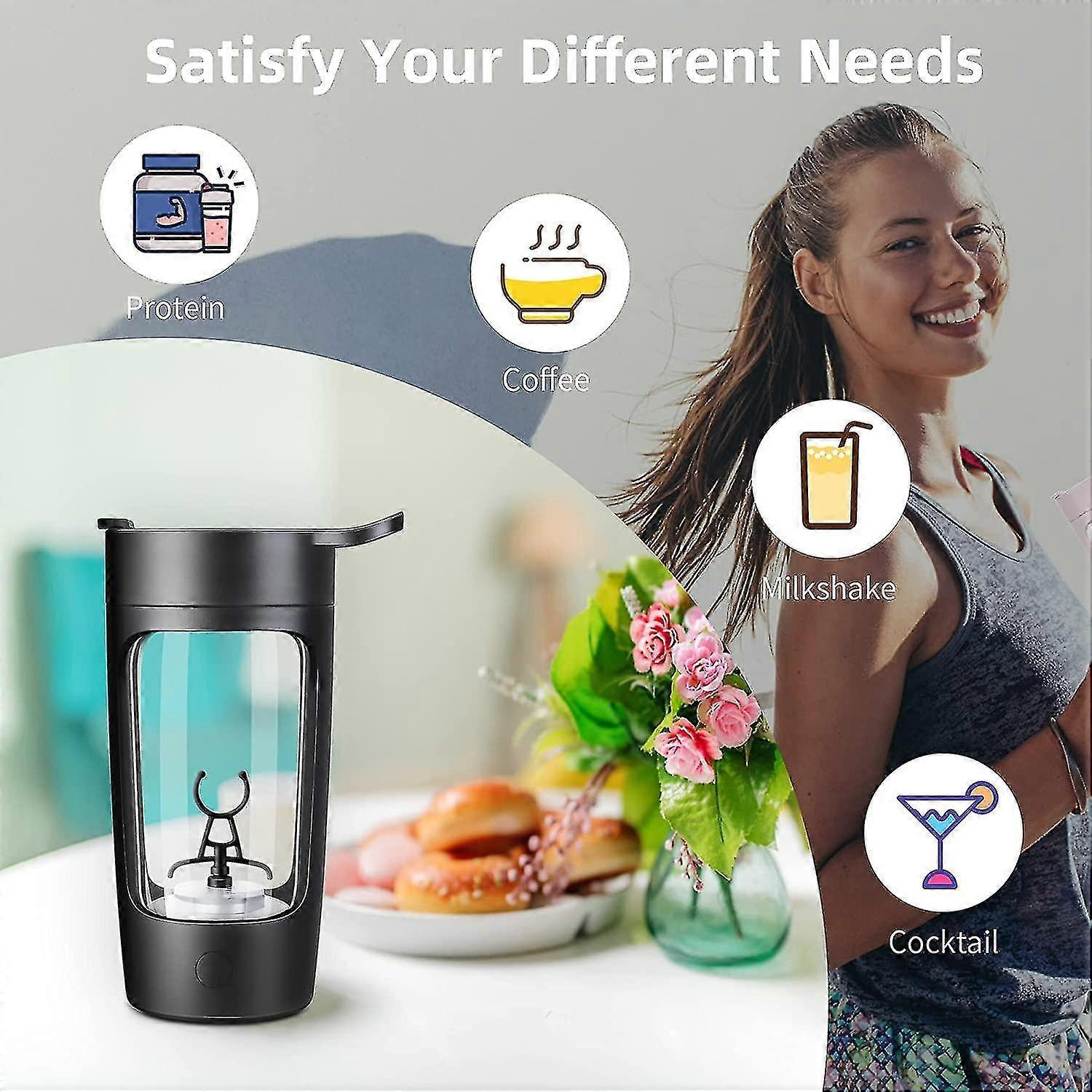 Electric Shaker Bottle, 22oz Shaker Bottles For Protein Mixes, Usb ...