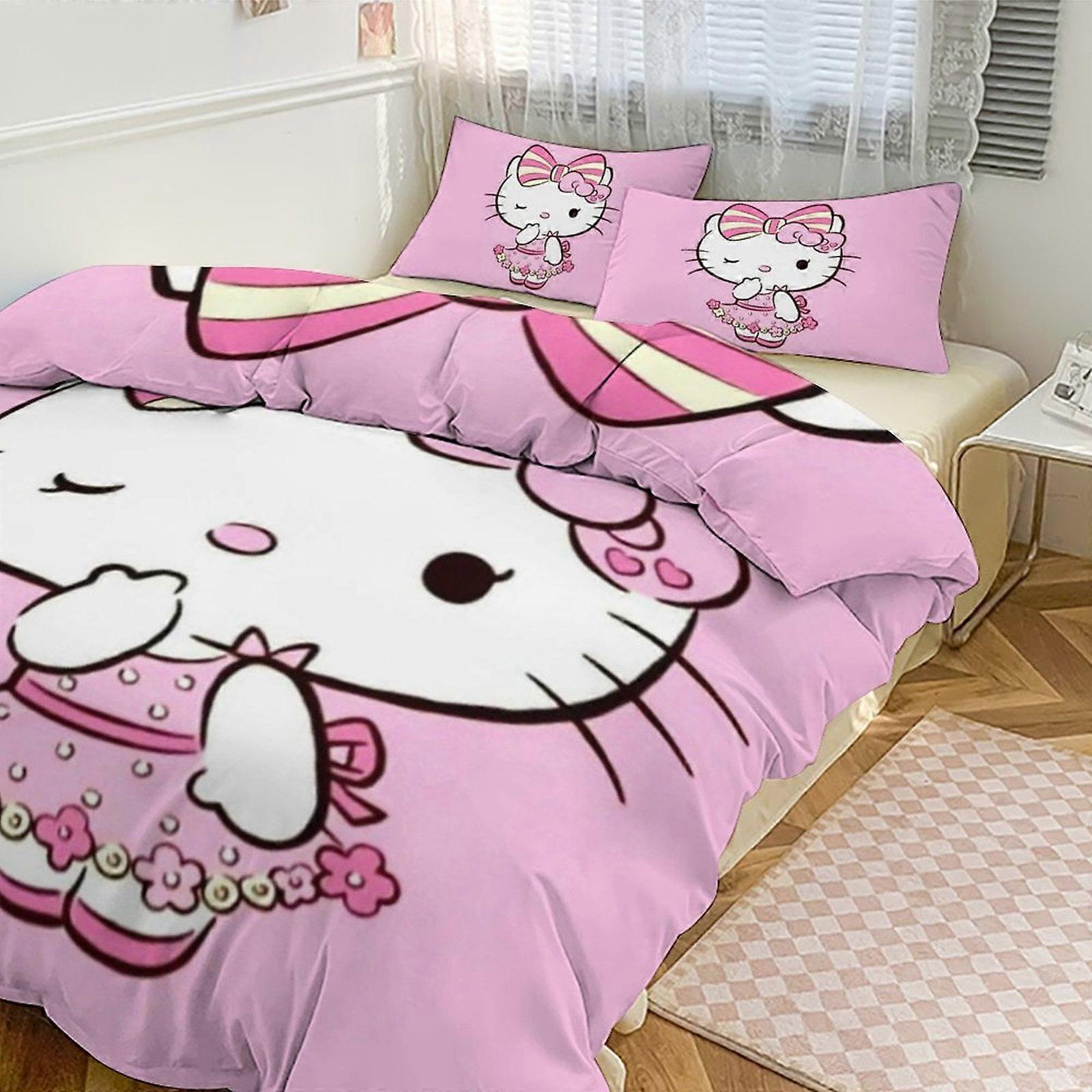 Bedding set JP564 Cartoon Hello Kitty Comforter Smile 3-Piece Bed ...