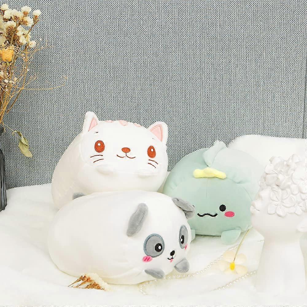 Sød hvid kat fyldt squishy cylindrisk kropspude, børn sovende kawaii ...