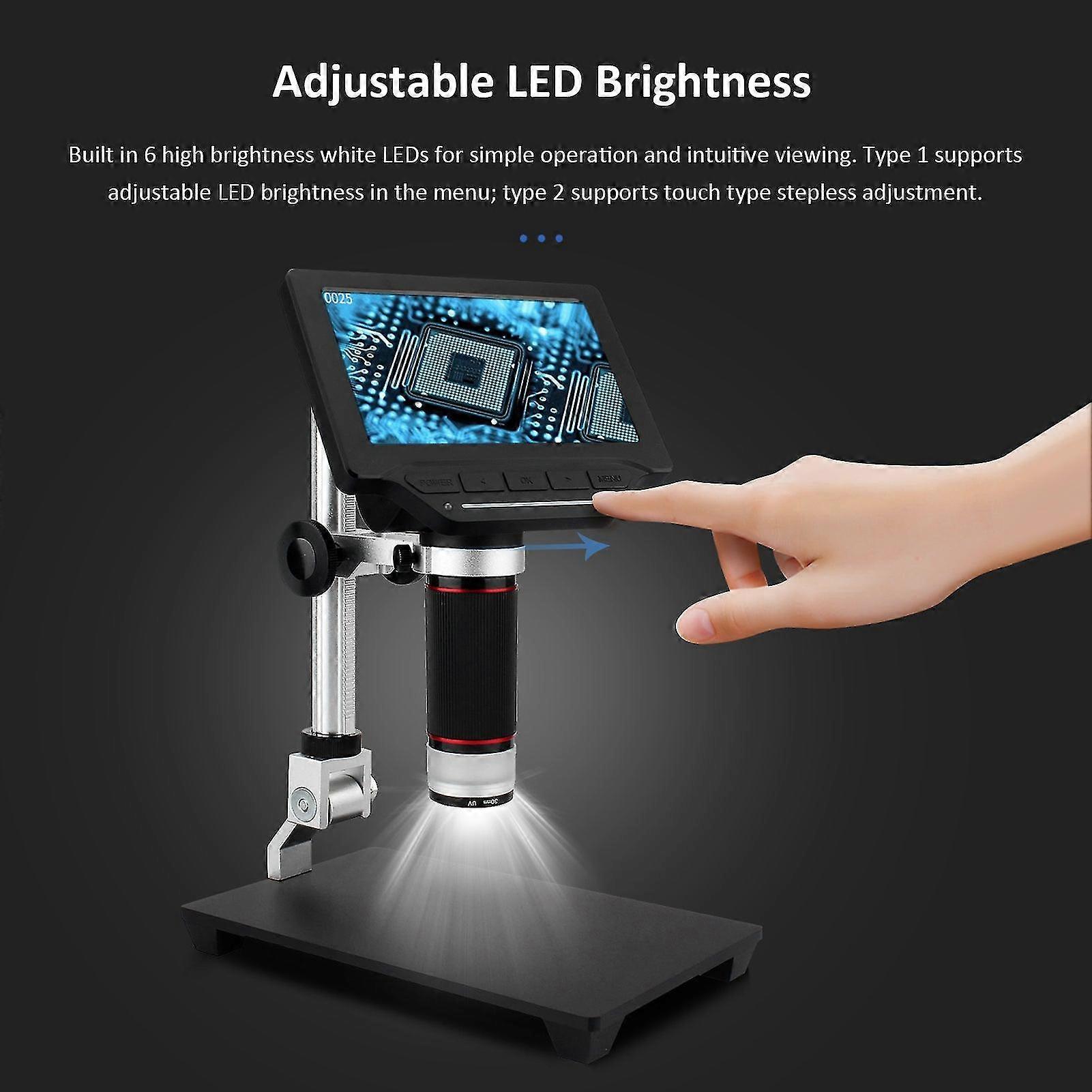 5-Inch lcd video microscope with 32gb tf card 1000x microscope ...