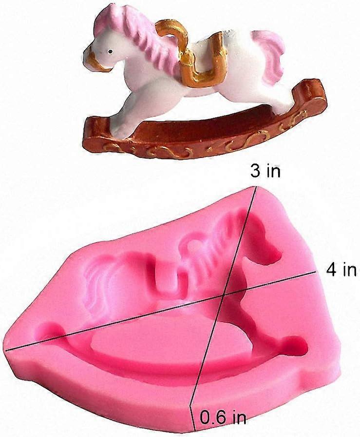 Rocking Horse Cake Fondant Mold, Wooden Horse Ride on Silicone ...