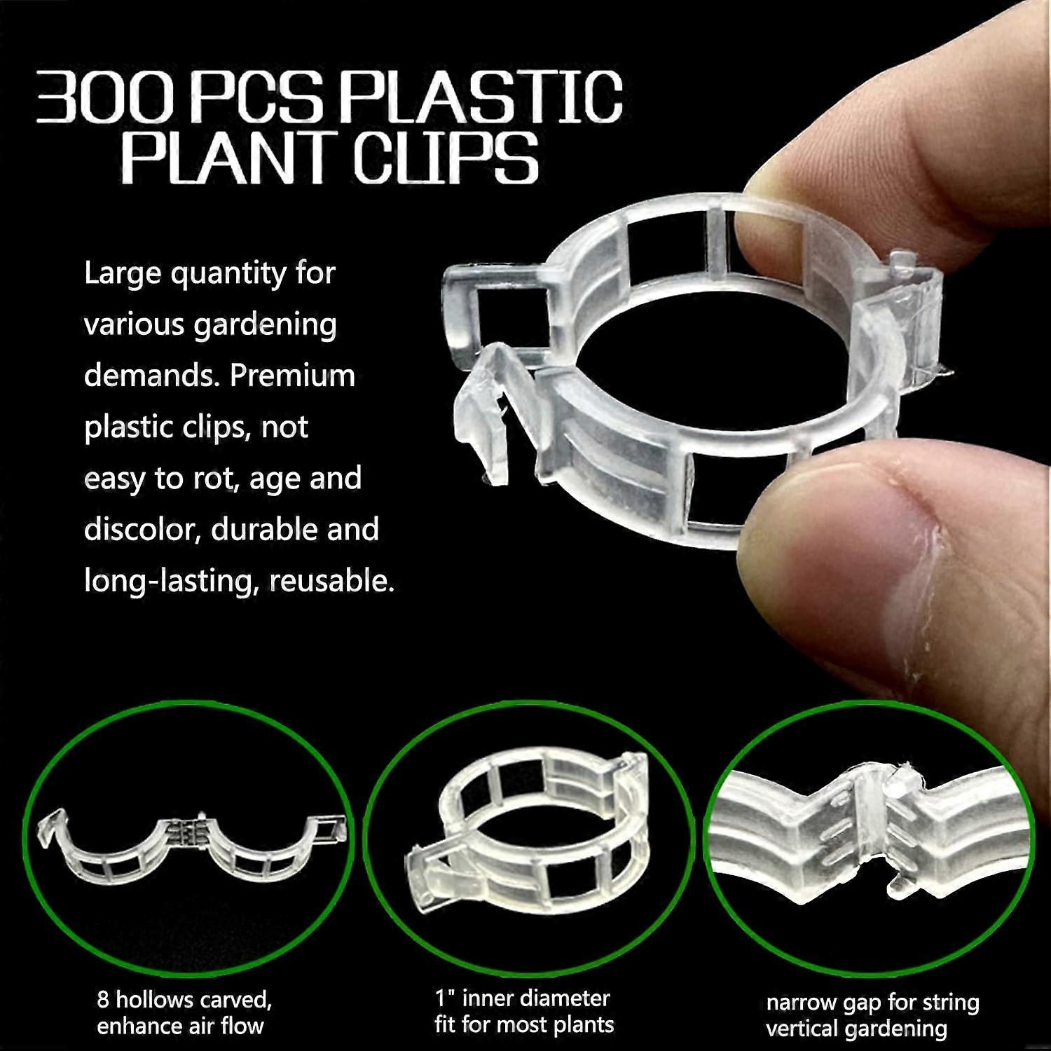 300Pcs Tomato Clips, Plastic Trellis Clips, Plant Support Clips, Grape ...