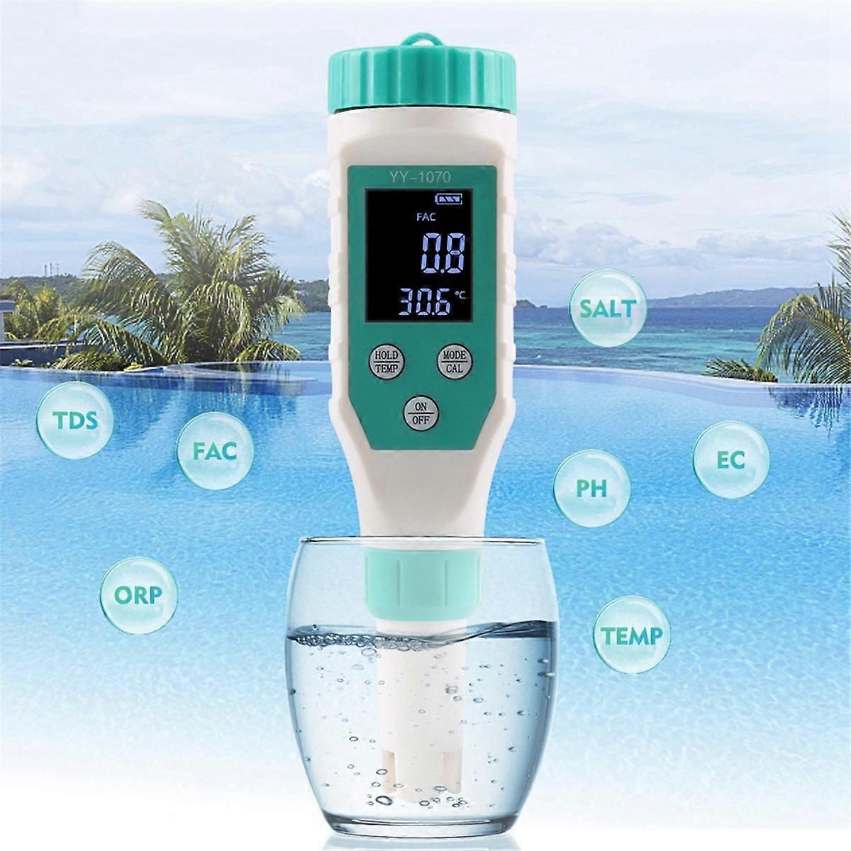 PH / Cloro libre / ORP / EC / TDS / Salinidad / Temperatura Analizador de calidad del agua ...