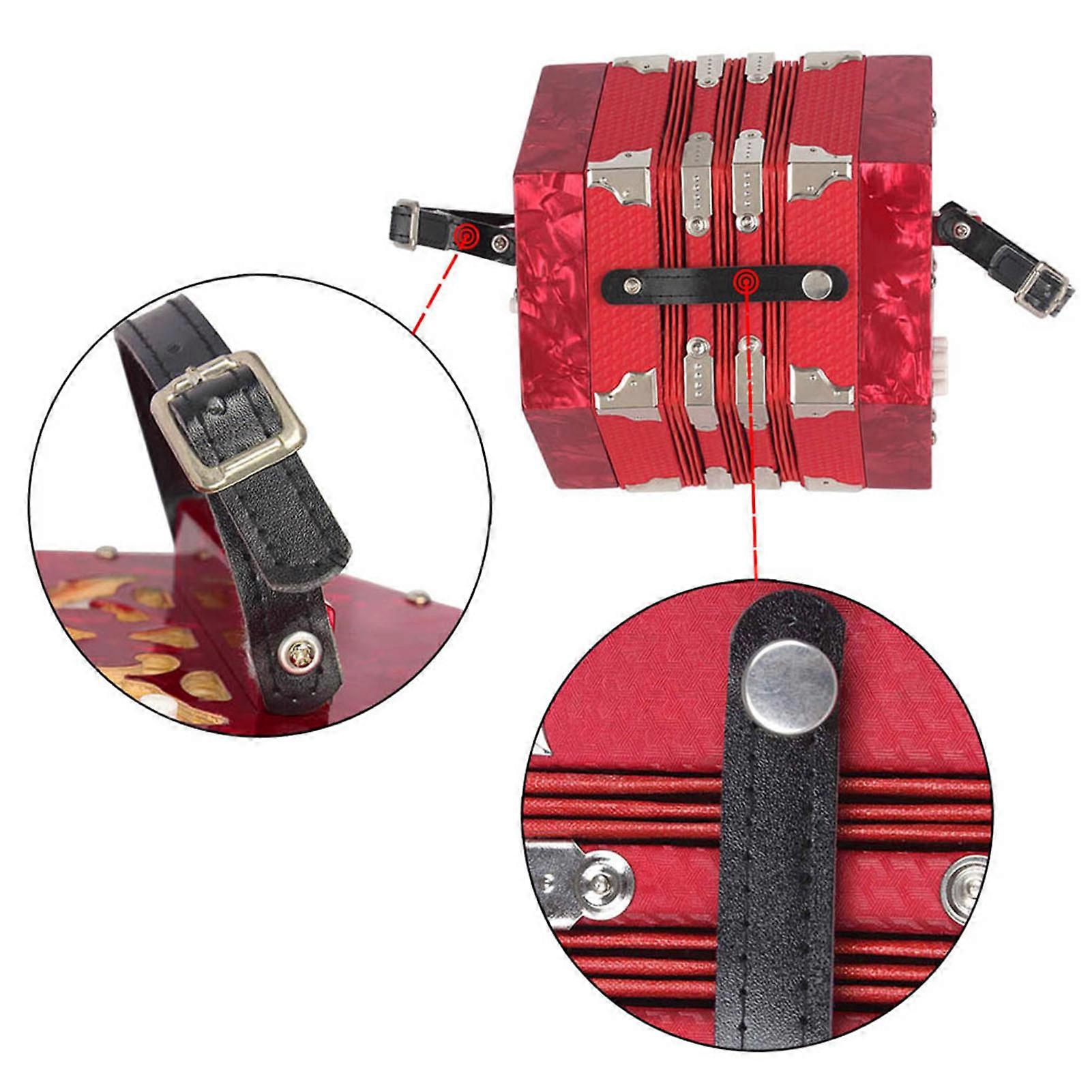 20 Buttons 40 Reeds Concertina with Carrying Bag Adjustable Hand Straps ...