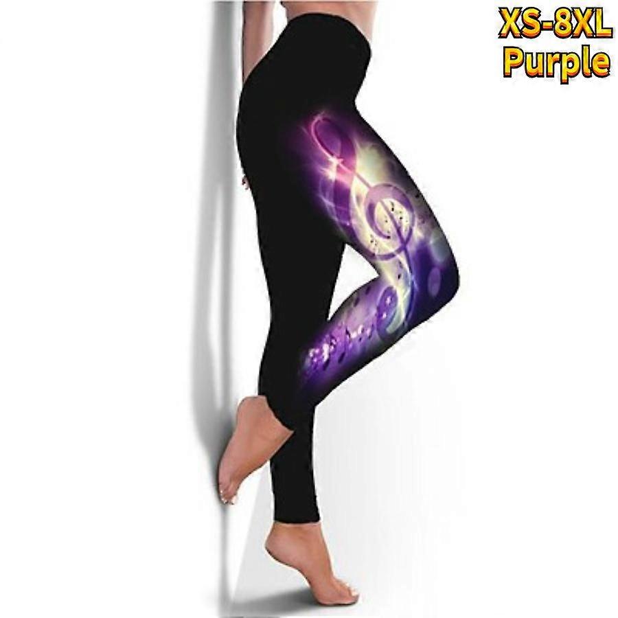 Womens Cyan Crystal Stars Prints Stretch Yoga Leggings Fitness Running ...