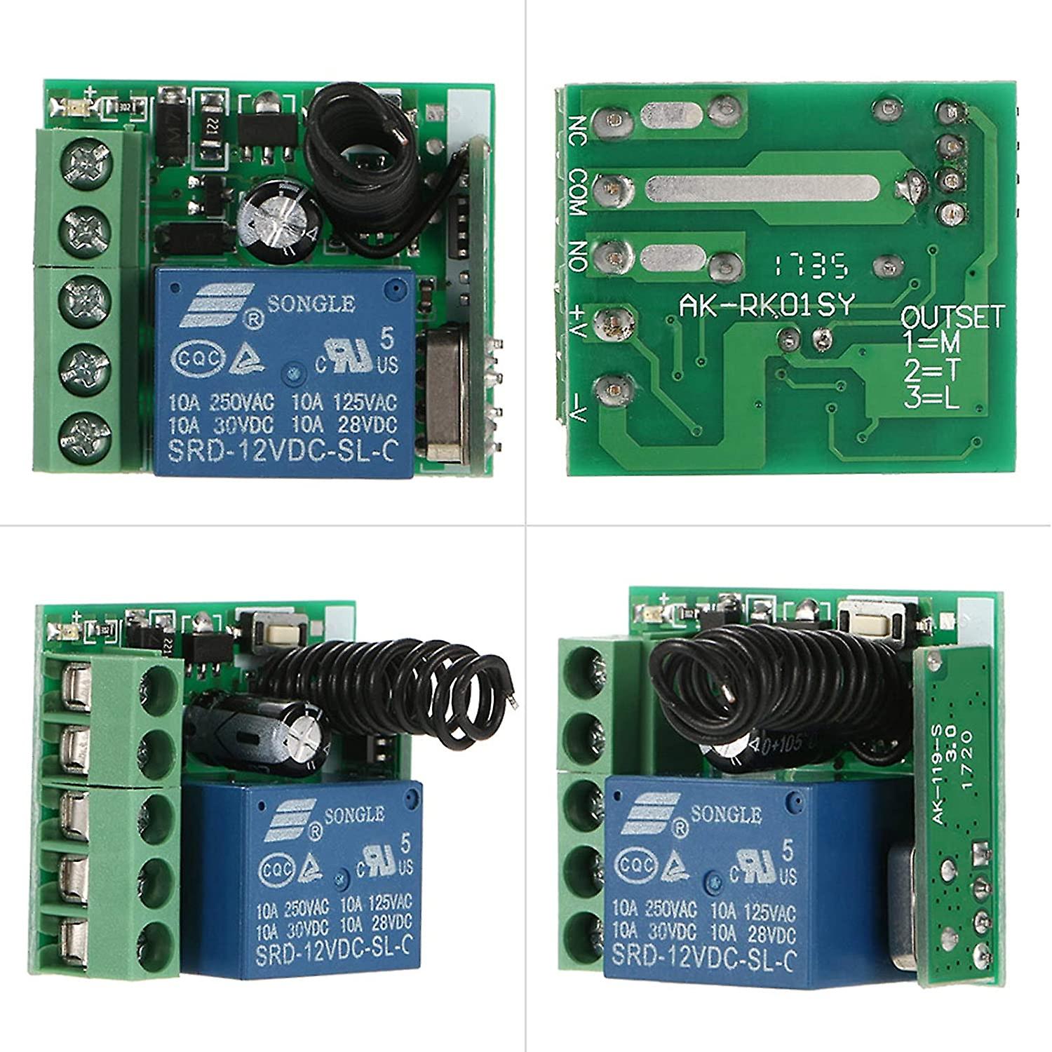 Wireless Remote Switch Relay Transmitter Receiver 433mhz Dc 12v 1ch ...