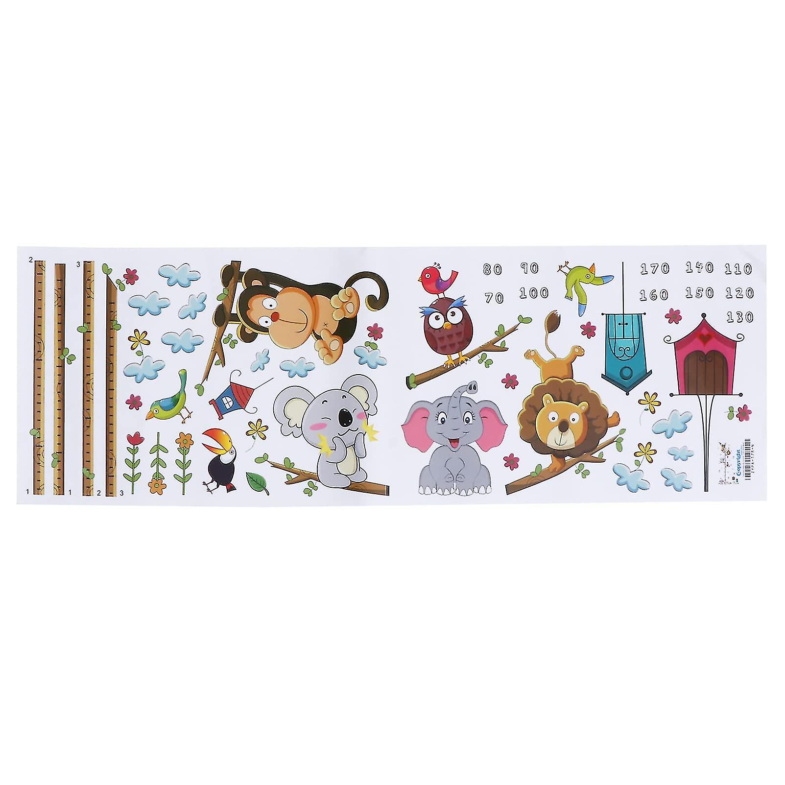Little Monkeys Tree And Animals Height Chart Kids Wall Stickers Wall ...