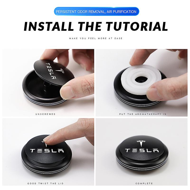 Car Air Freshener Solid Perfume Rotating Aromatherapy Decor For Tesla ...